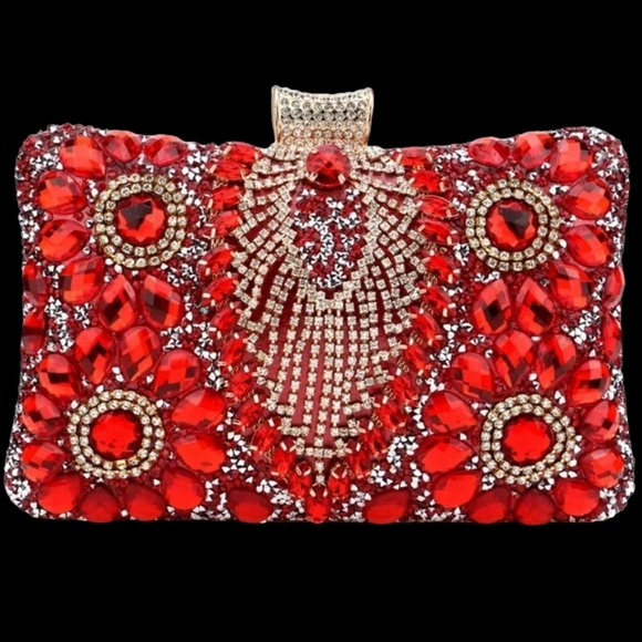 Bags | New Without Tags Red Elegant Chic Rectangular Evening Bag Purse ...